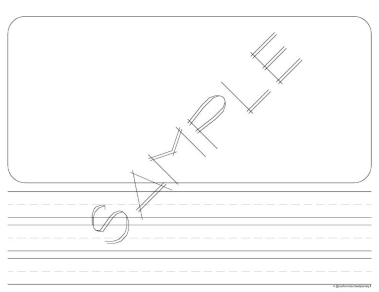 Kindergarten Horizontal Notebook Page - Our Homeschool Journey
